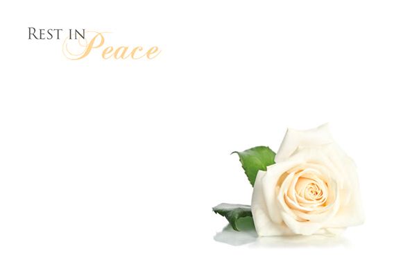 Rest In Peace - Ivory Rose Remembrance Card – Wholesale Flowers